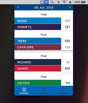 NBA Bar – MacMenuBar.com