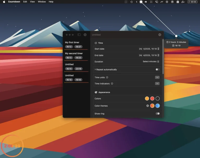Countdown Timer Pro | MacMenuBar.com