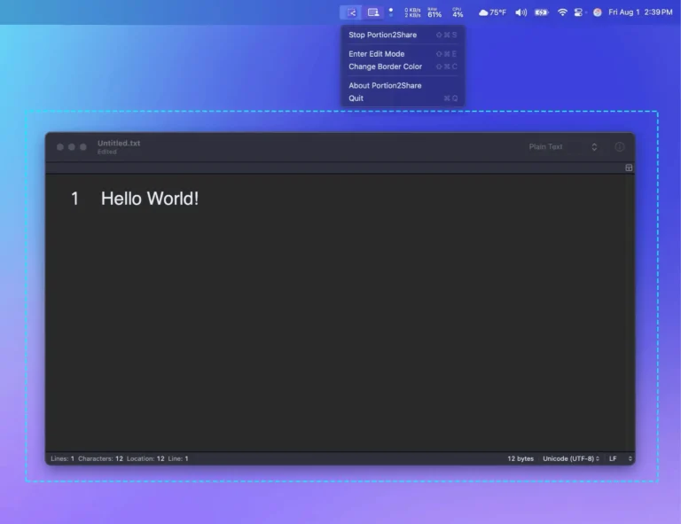Portion2Share | MacMenuBar.com